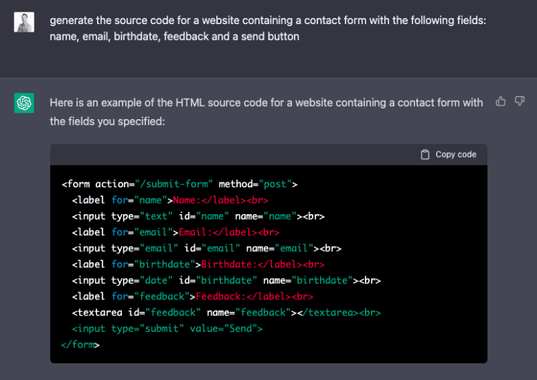 How Chat GPT can help you create your website